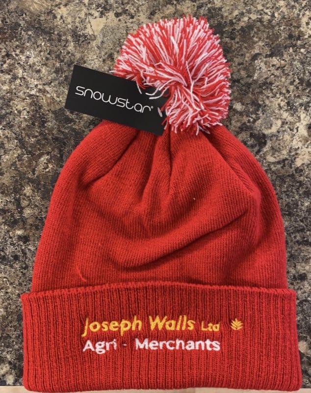 Kids Red Bobble Hat - Joseph Walls Agri Supplier